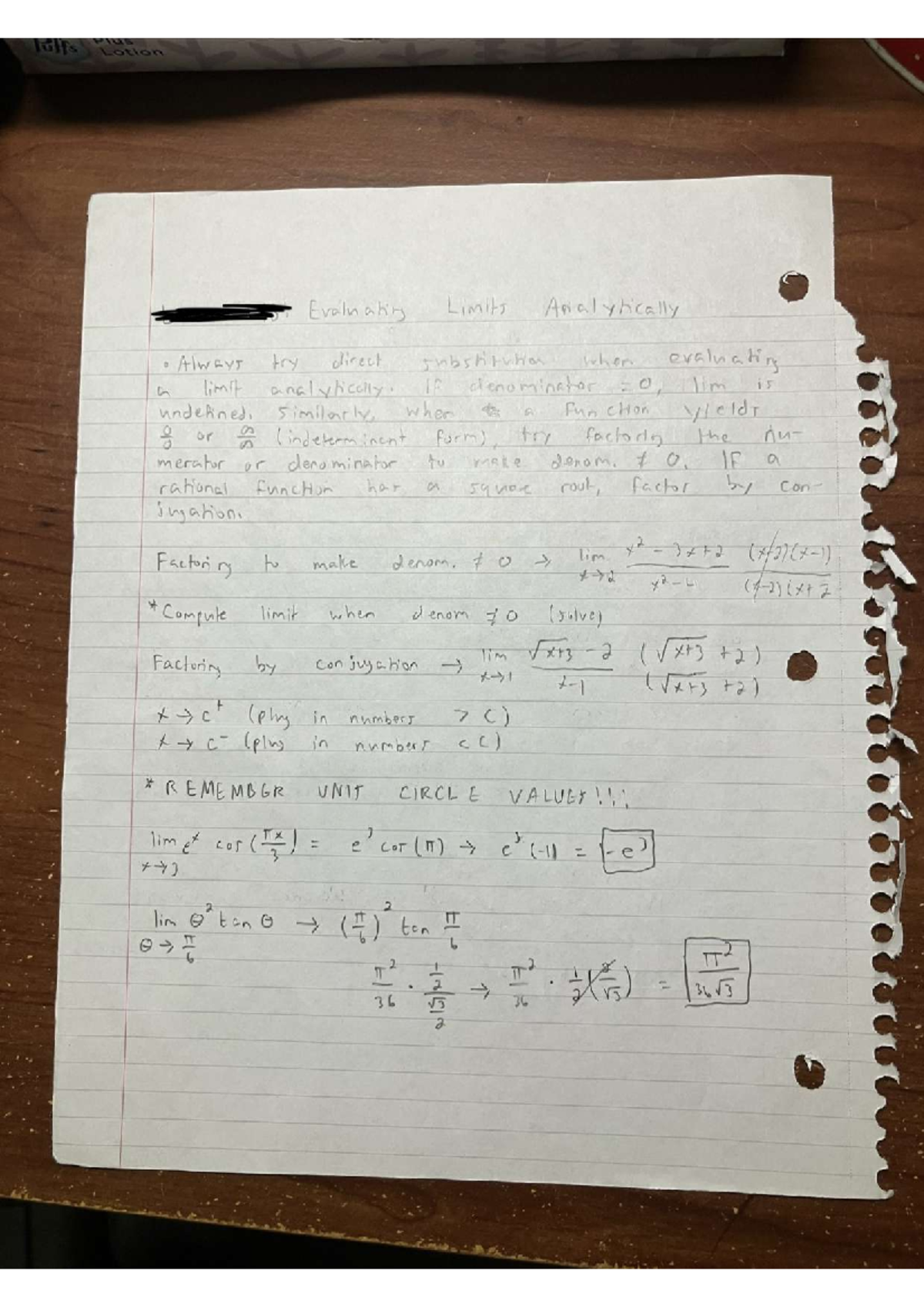 Evaluating Limits Analytically - similarly, when to a Fun ction yieldT ...