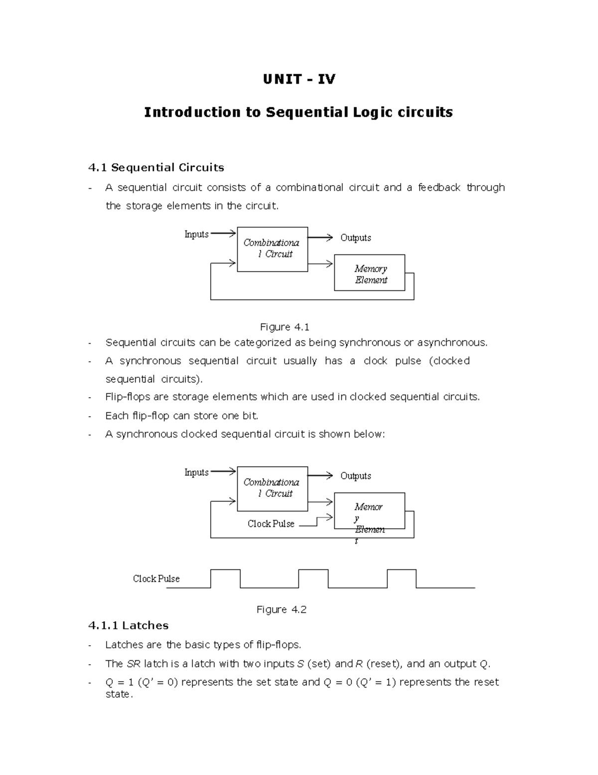 4. Sequential logic circuits - UNIT - IV Introduction to Sequential Logic circuits 4 Sequential ...