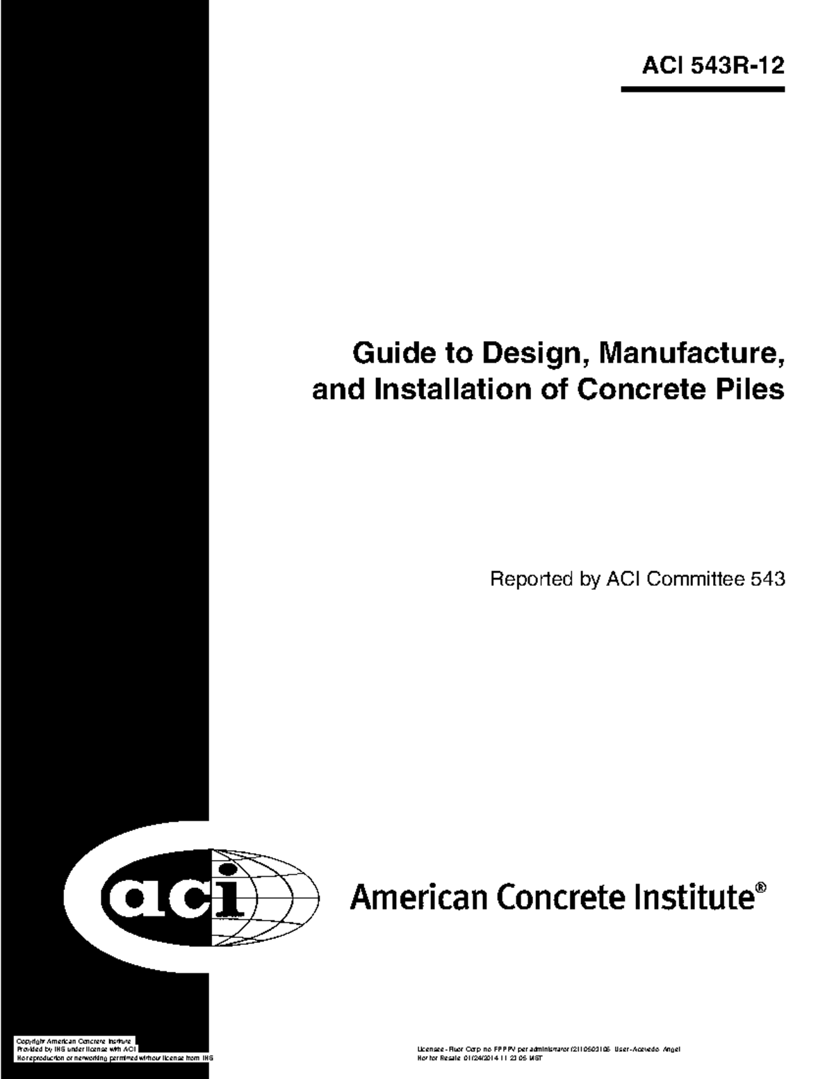 ACI-543R-12 Guide to Concrete Pile Design and Installation - Studocu