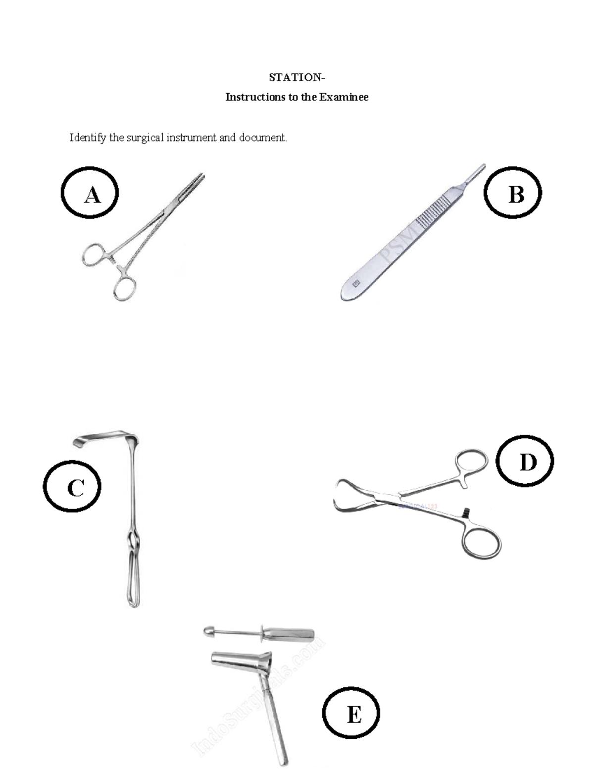 Notes - osce - B. Sc nursing - STATION- Instructions to the Examinee ...