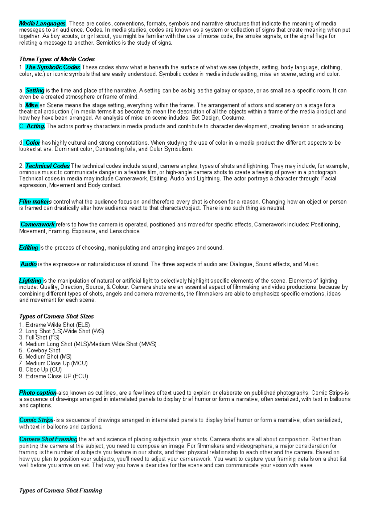 MIL 2nd Qtr Review: Understanding Media Codes and Conventions - Studocu