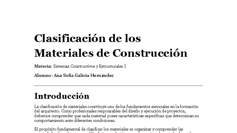 Clasificación de Materiales de Construcción en Sistemas Constructivos I ...