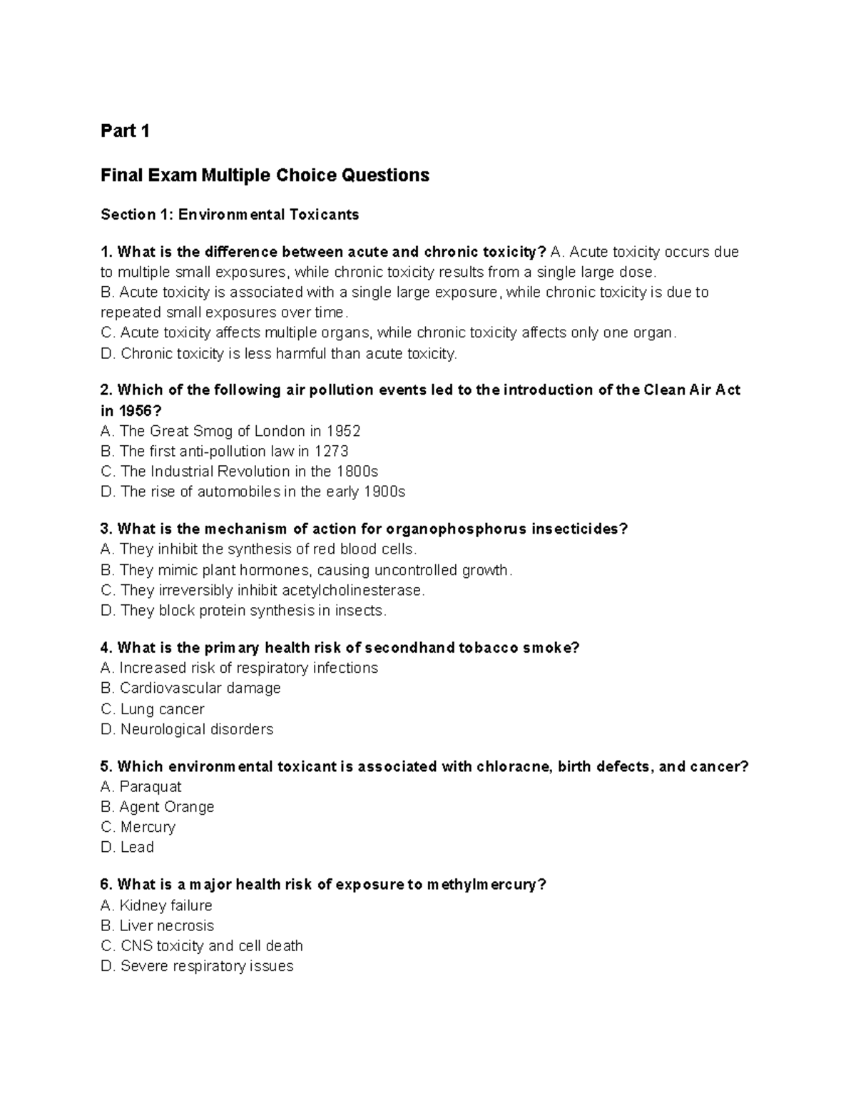 PHAR 100 Final Exam Practice Questions and Answers - Studocu