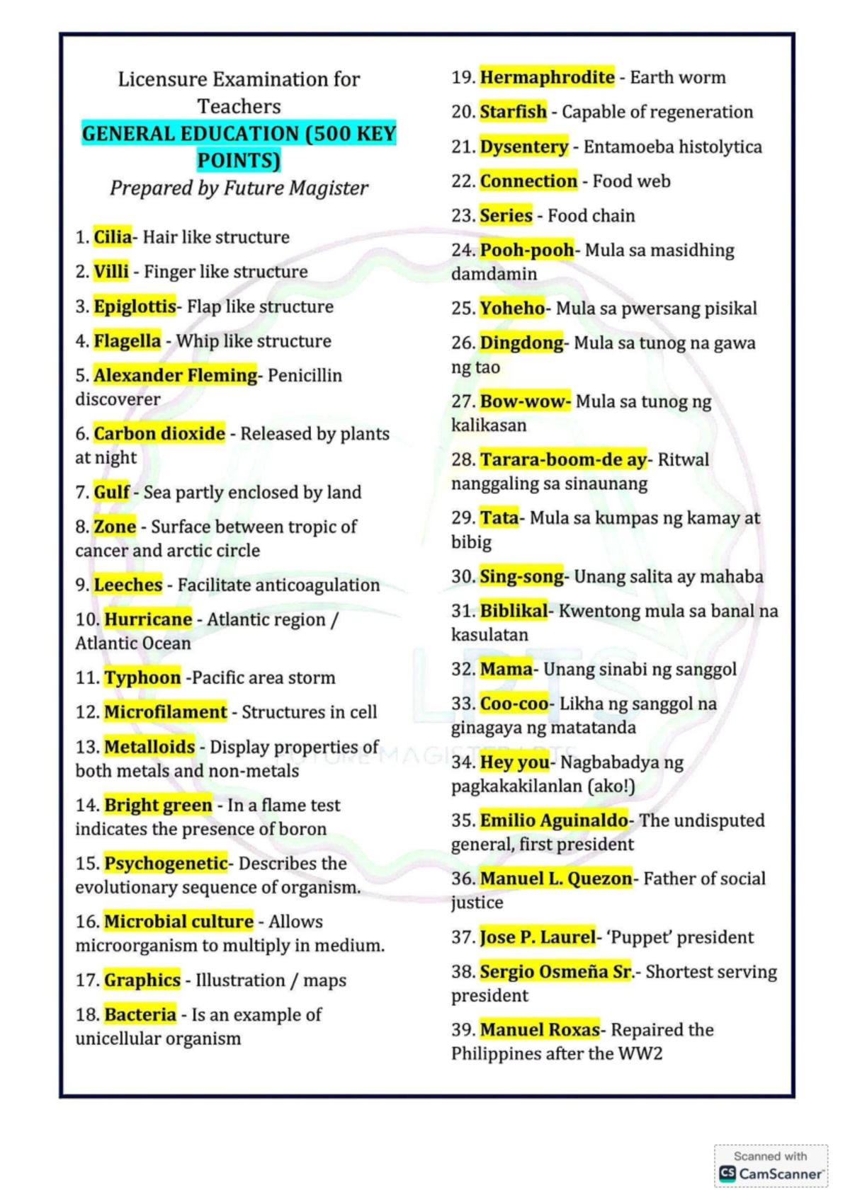 GNED-500 Key Points for General Education Licensure Exam Preparation ...