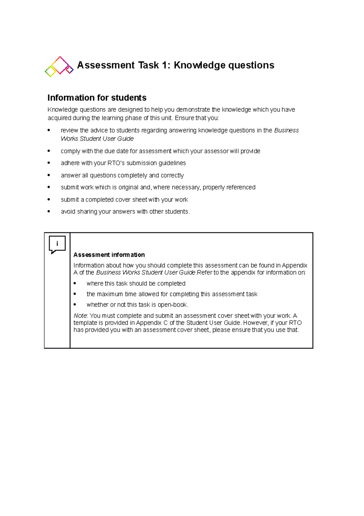 Assessment Task 1 - Knowledge Questions for BSBHRM 613 (7400) - Studocu