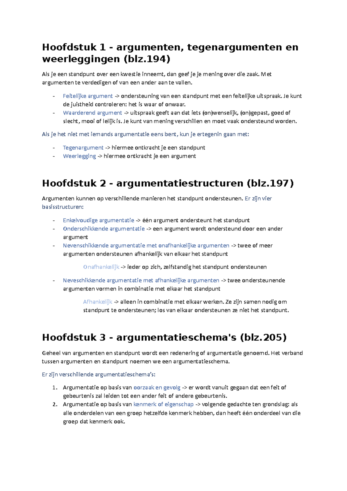 Nederlands Argumenteren: Hoofdstukken en Argumentatiestructuren ...