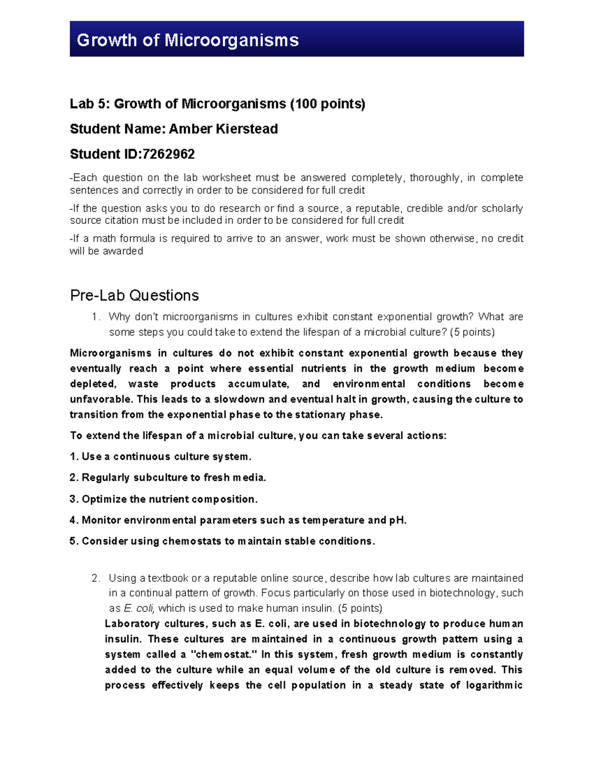 Lab-5-Growth of Microorganisms 1 - Lab 5: Growth of Microorganisms (100 ...