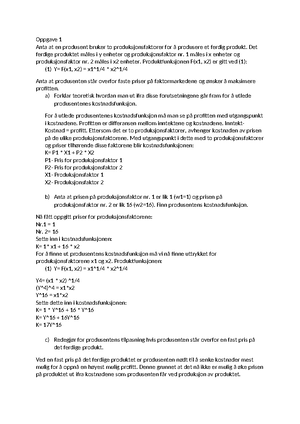Oblig 1 Vår 2024 mikro - Oppgave obligatorisk 1 Vår 2024 I oppgaver med hvor det opereres med x ...