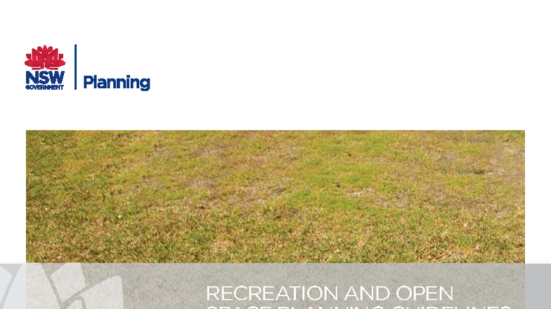 Recreation and Open Space Planning Guidelines for Local Government (NSW ...