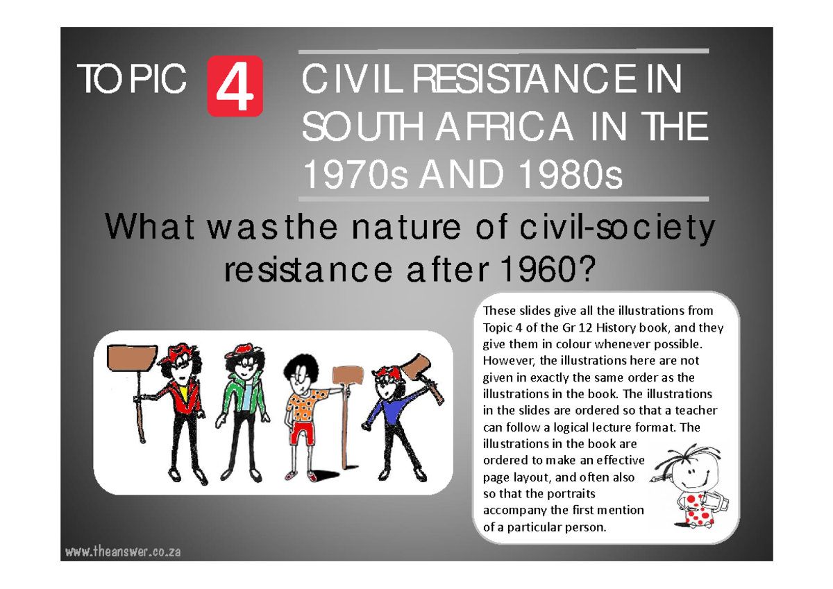 Civil Resistance in South Africa: 1970s-1980s Overview (Gr 12 History ...