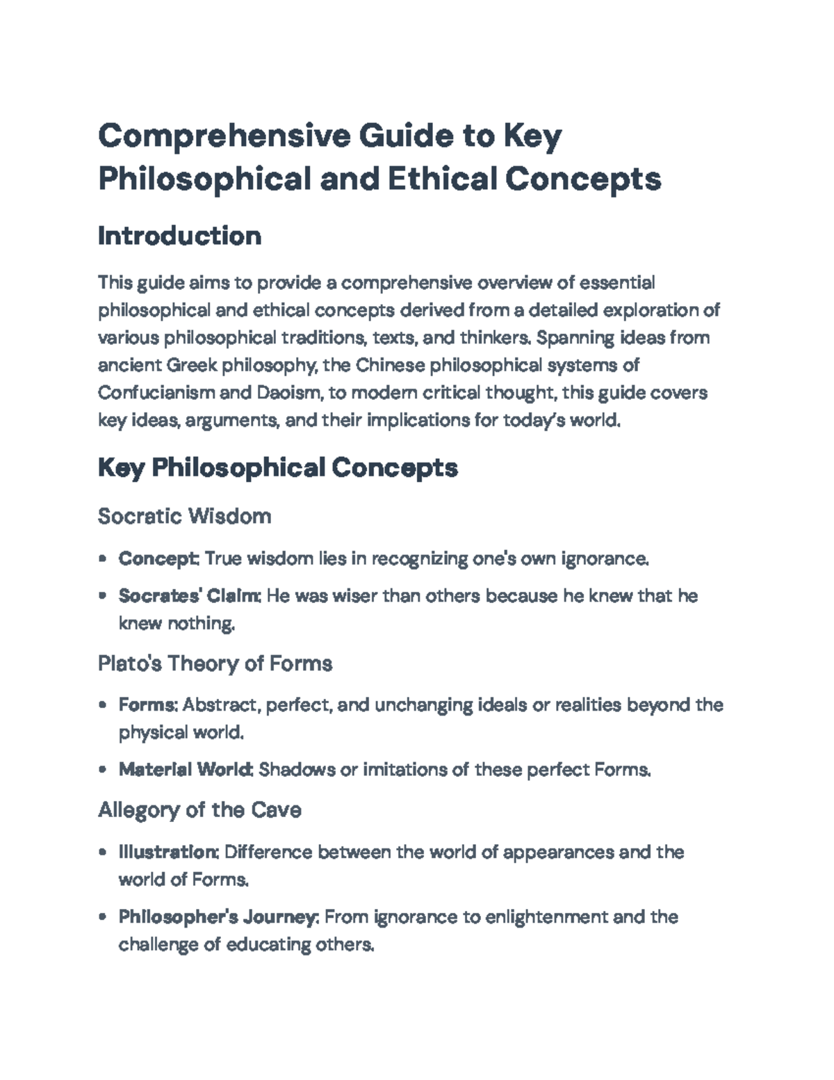Comprehensive Guide to Key Philosophical & Ethical Concepts ...