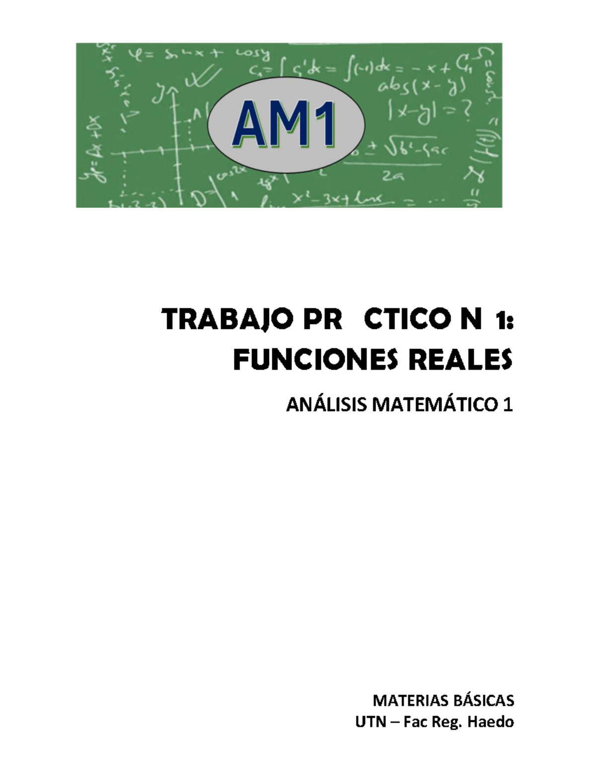 AM1 TP 1 - Funciones Reales: Guía de Problemas y Ejercicios - Studocu
