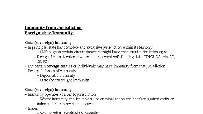 Immunity from Jurisdiction: Understanding State Sovereign Immunity ...