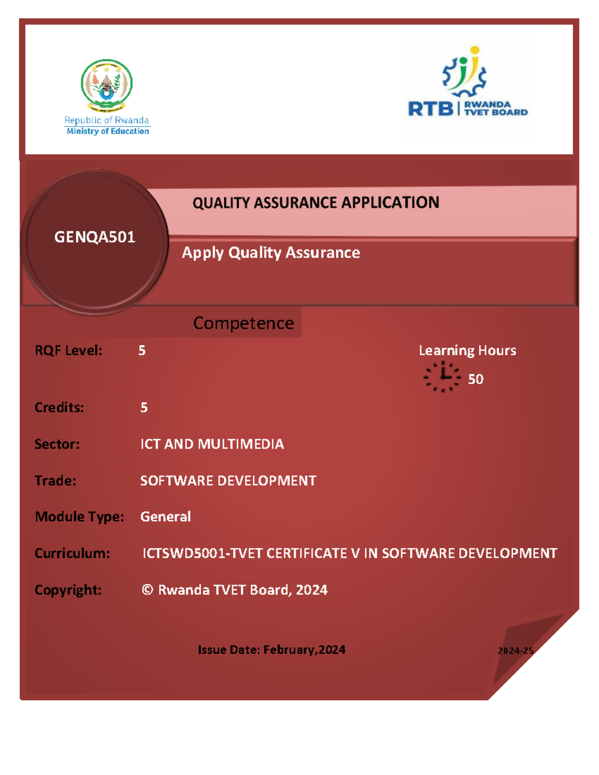 GENQA501 Quality Assurance Module Overview and Learning Outcomes - Studocu