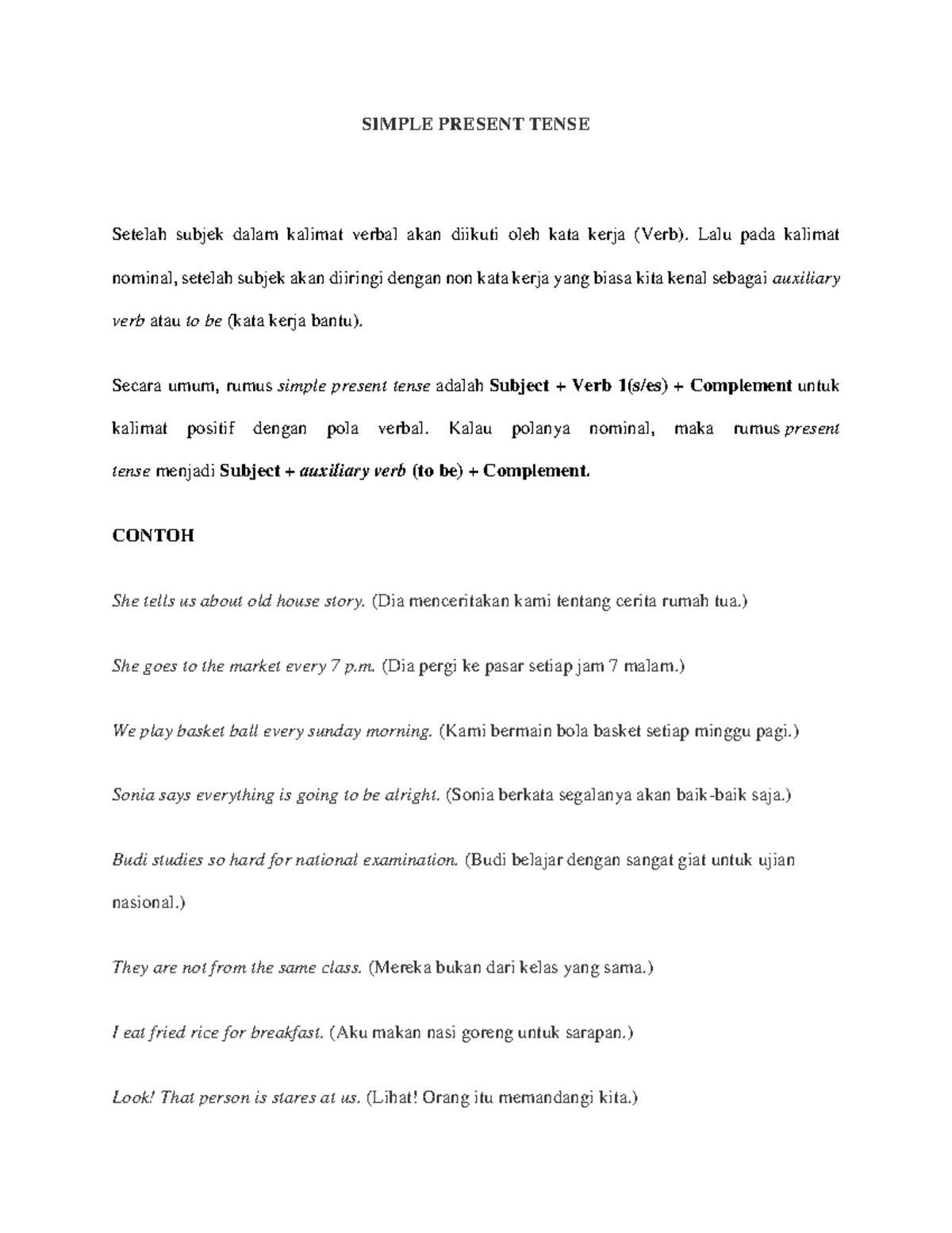 Simple Present Tense Overview and Examples for Understanding - Studocu