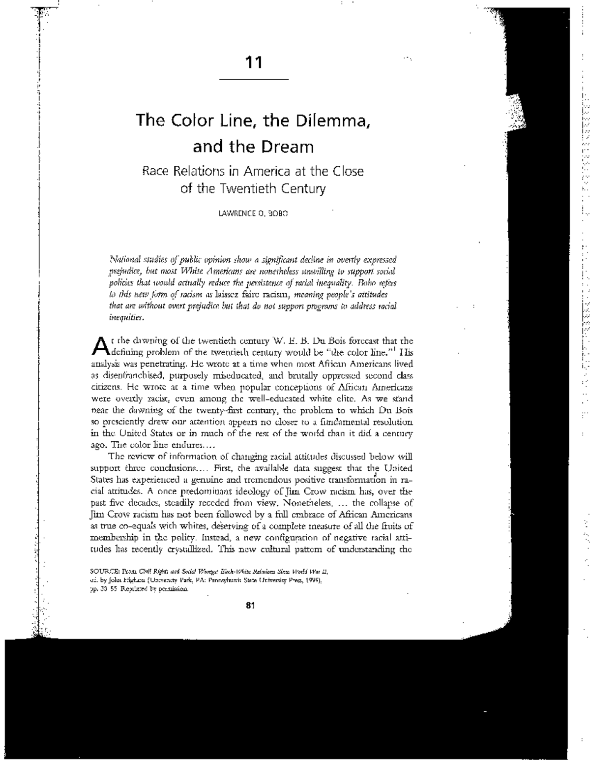 Race Relations in America: The Color Line and Laissez-Faire Racism ...