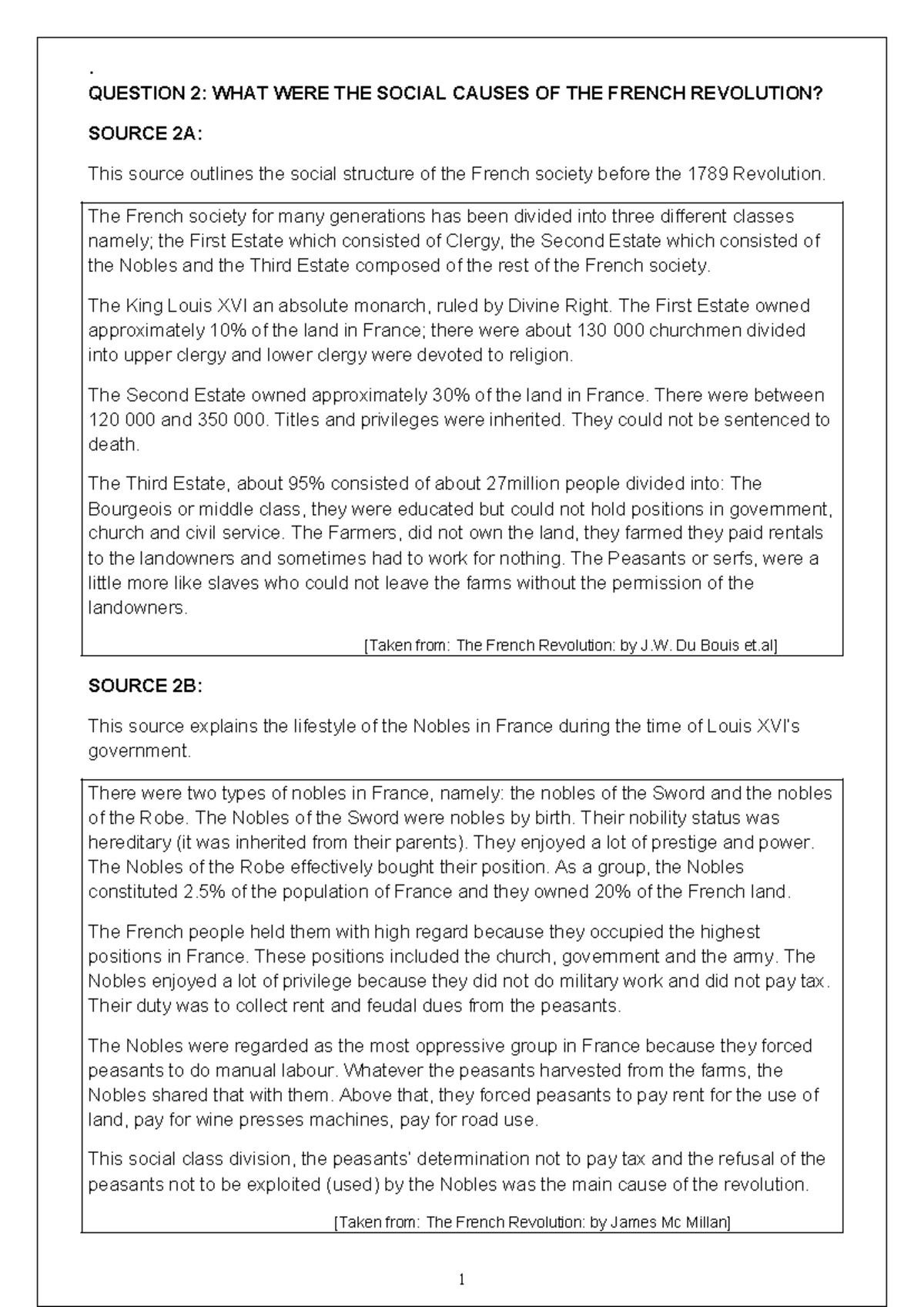 Grade 10 Study Guide: Social Causes of the French Revolution Explained ...