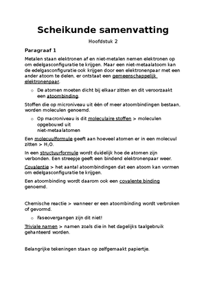 Scheikunde Samenvatting Hoofdstuk 3 - 3 Koolstofverbindingen Alkanen ...