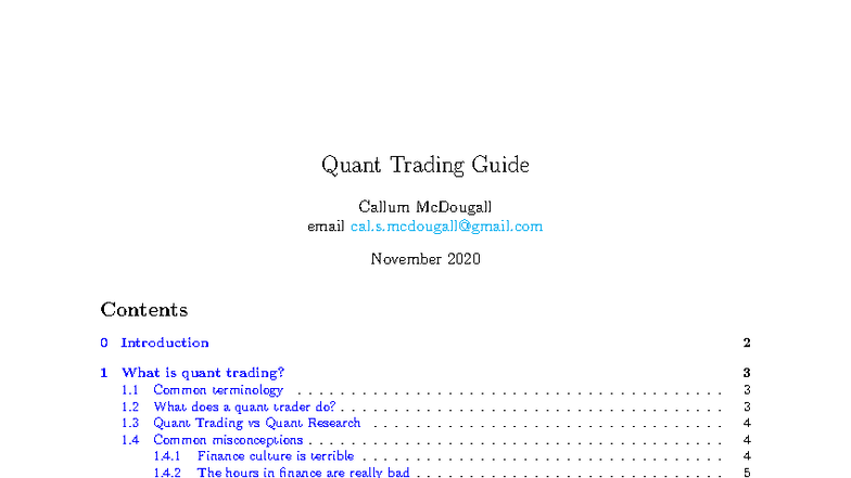 Quant Trading Guide V2 by Callum McDougall - November 2020 - Studocu