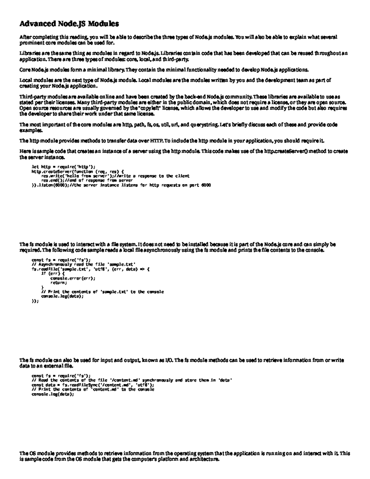 Advanced Node.js Modules Overview: Core, Local, and Community Types ...