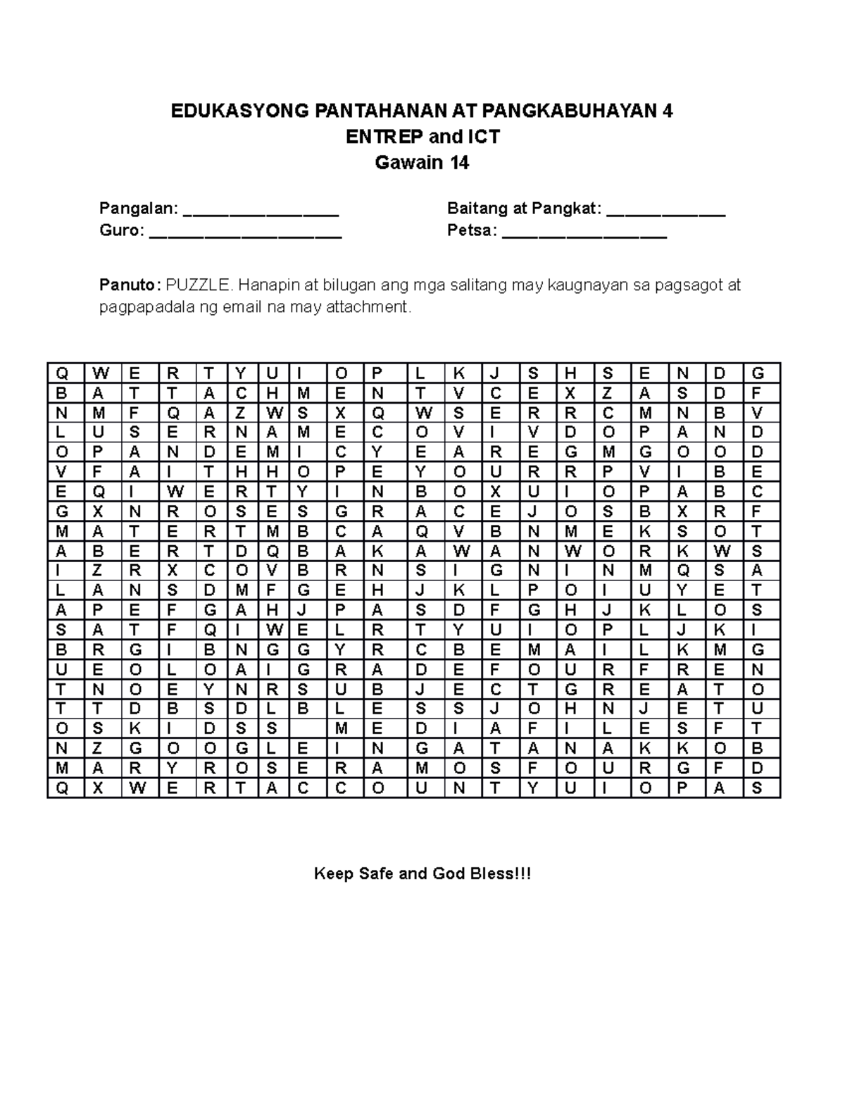 Entrep-ICT WS14 - EPP ICT Grade 4 - EDUKASYONG PANTAHANAN AT ...
