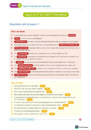 CSEC Information Technology P2 2022 - TEST CODE 01229020 FORM TP ...