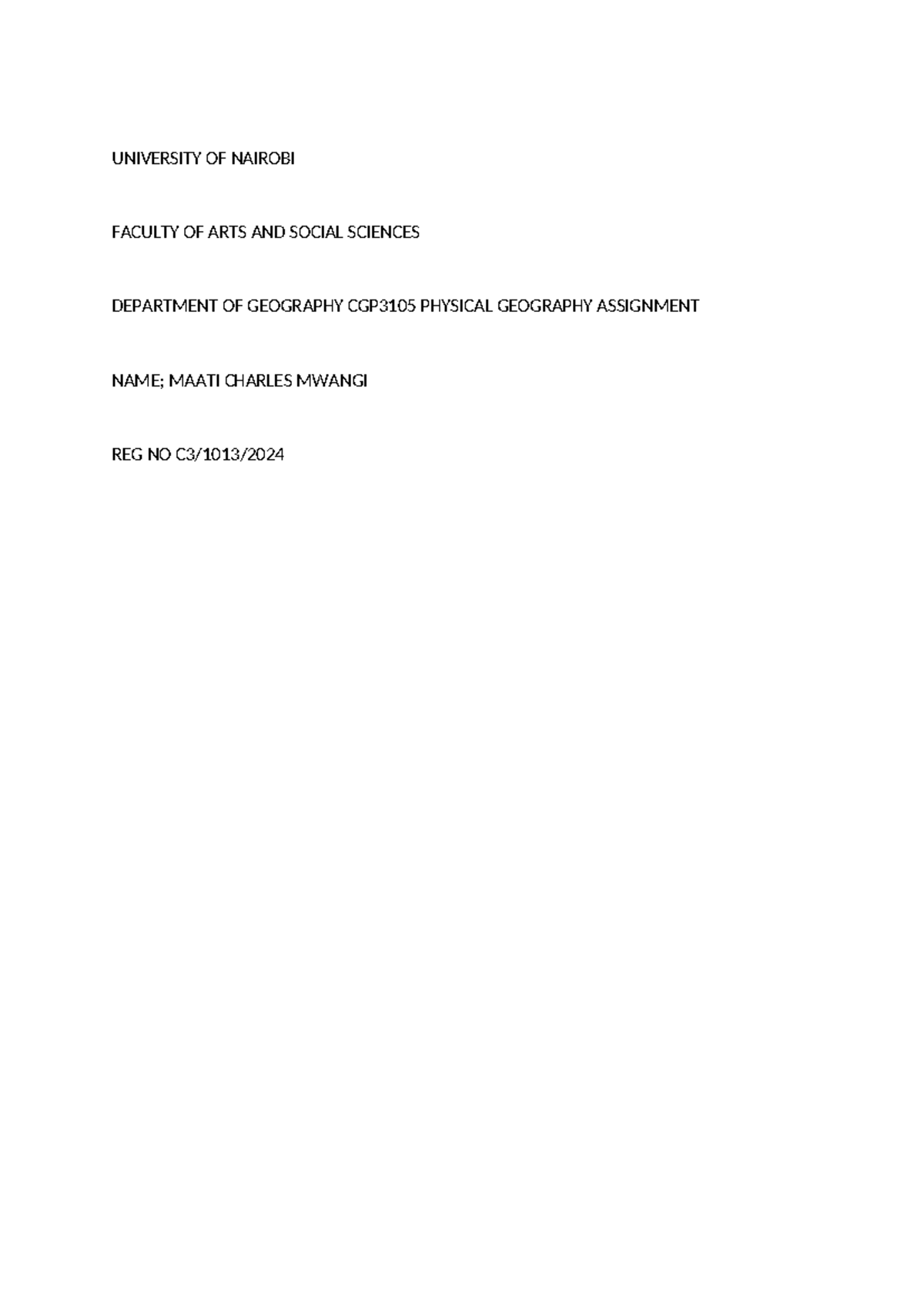 CGP3105 Physical Geography Assignment: Greenhouse Gas Emissions and ...