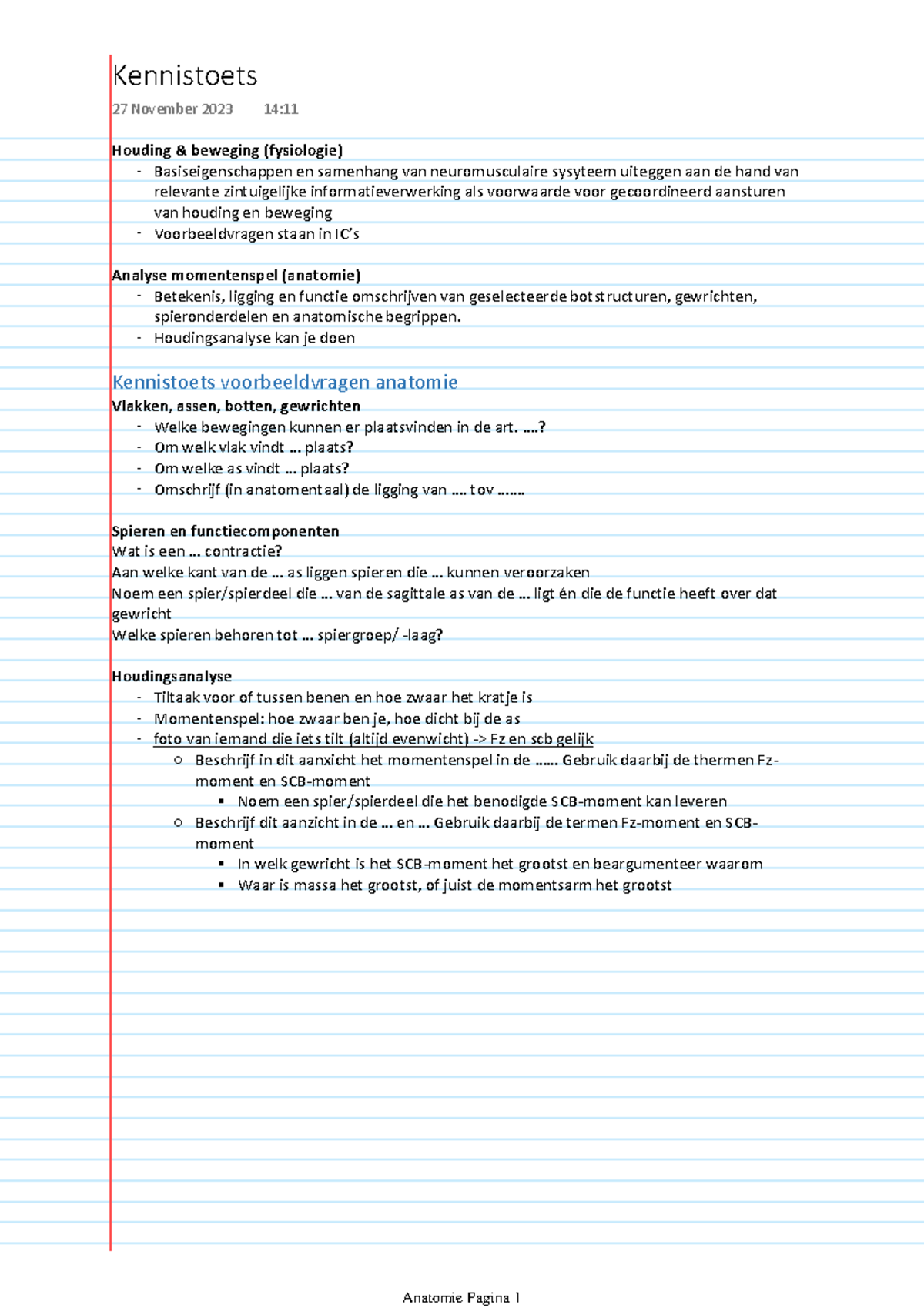 Kennistoets Fysiologie & Anatomie: Houding, Beweging en Analyse ...