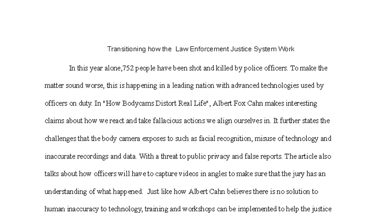 Law Enforcement Justice System: Body Cameras & Social Justice Issues ...