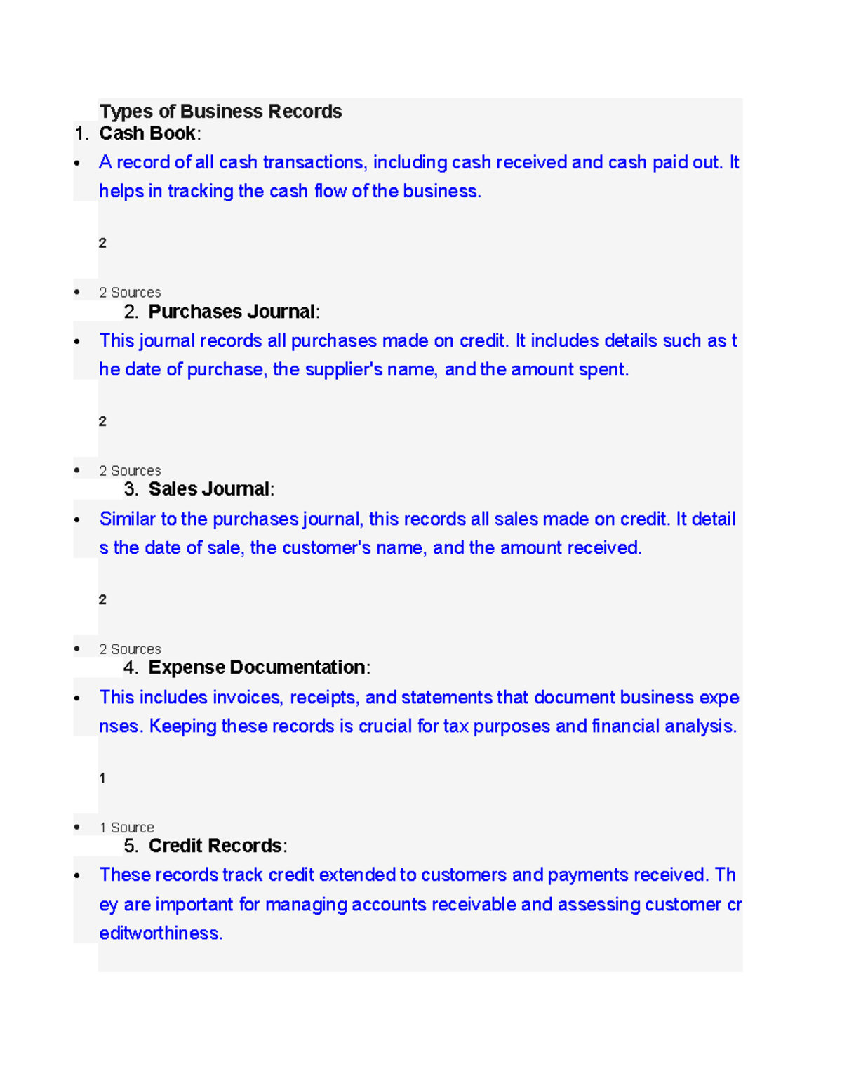 Entrepreneurship Notes: Types of Business Records - Studocu