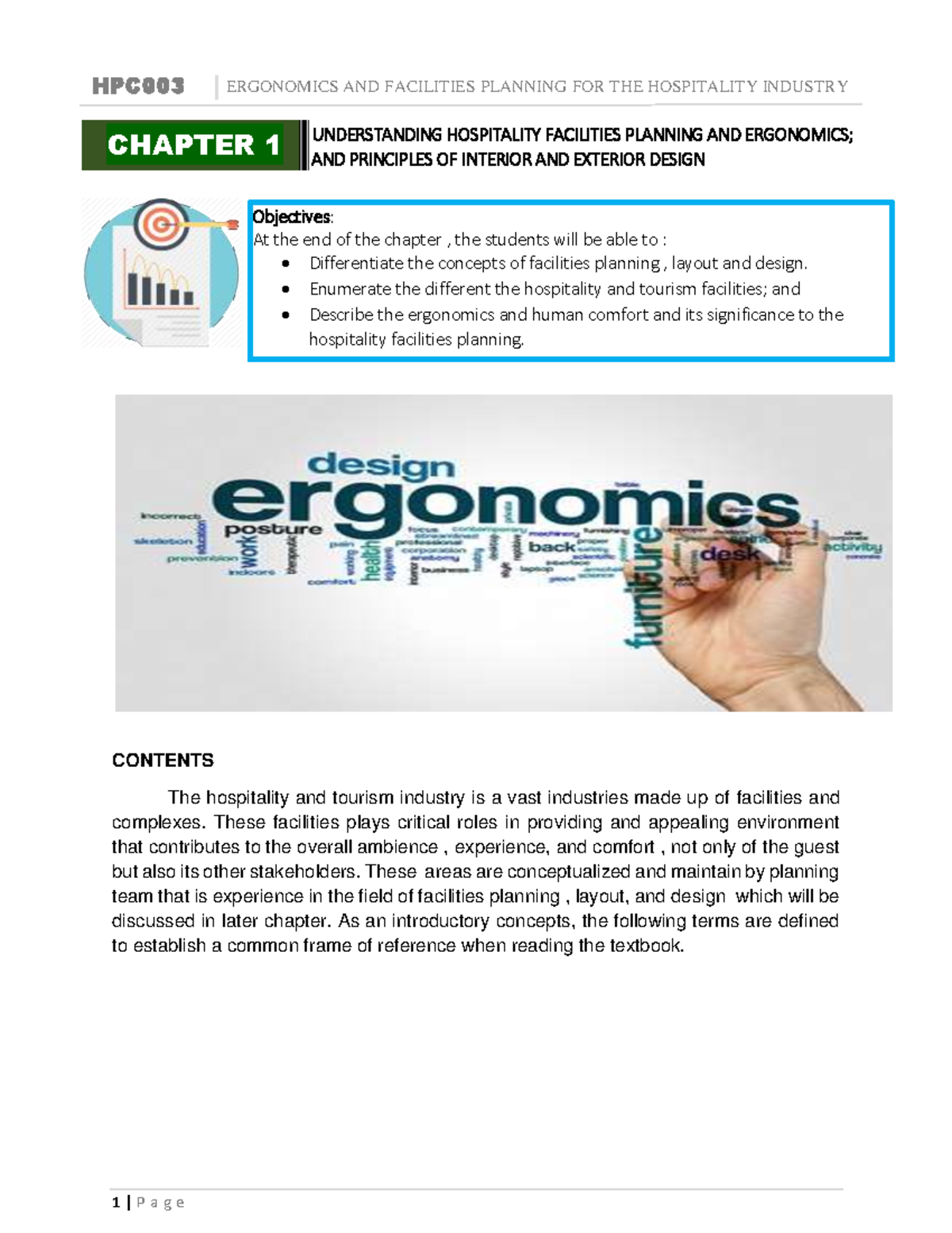 Chapter 1: Exploring Hospitality Facility Planning, Ergonomics & Design ...