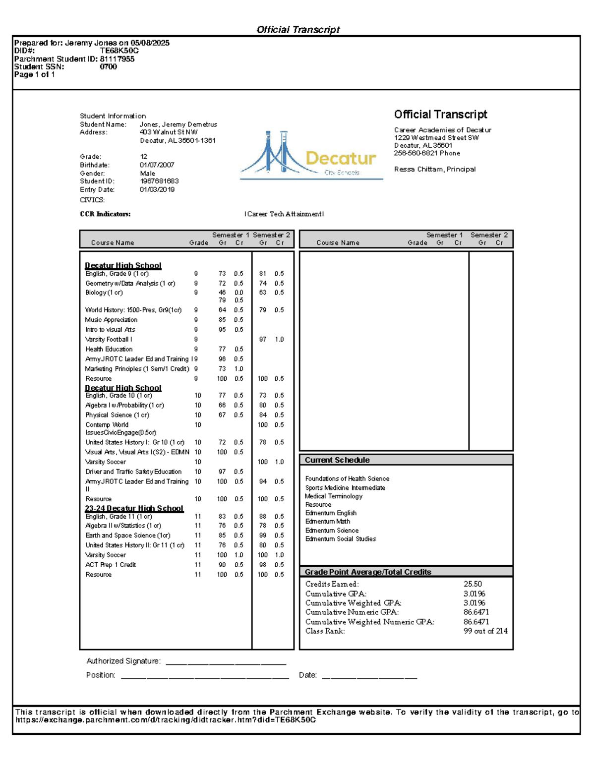 Official Transcript for Jeremy Jones - TE68K50C - Studocu