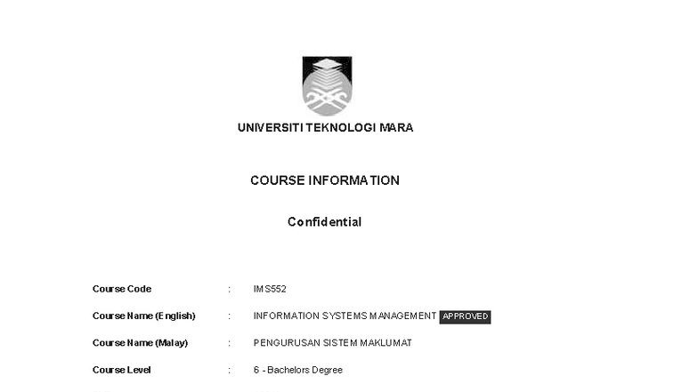IMS552 Information Systems Management Course Overview and Details - Studocu