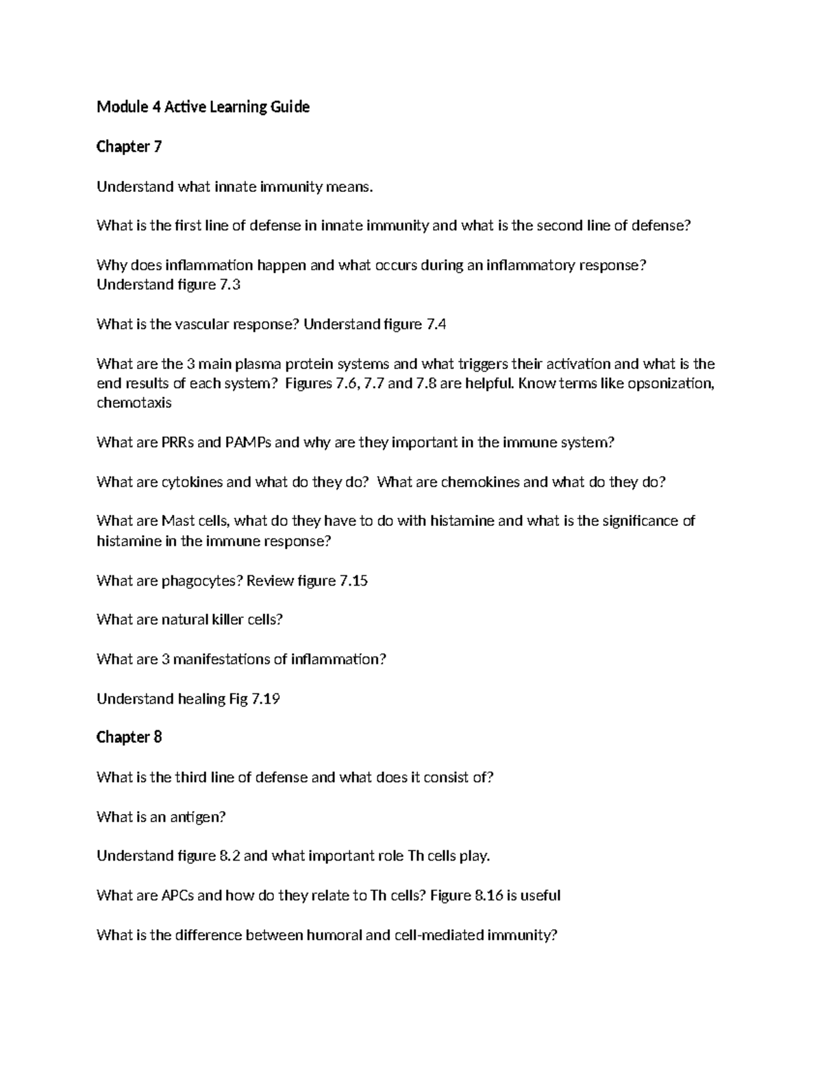 Module 4 Active Learning Guide: Innate & Adaptive Immunity Overview - Studocu