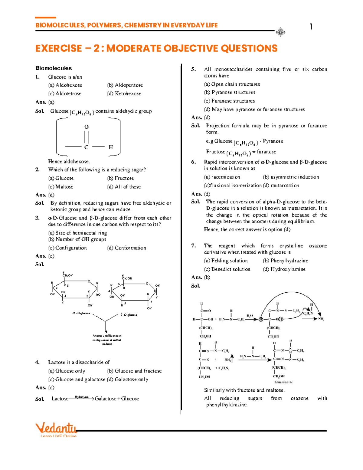 Biomolecules, Polymers, Chemistry in Everyday Life: NEET Exercise 2 ...