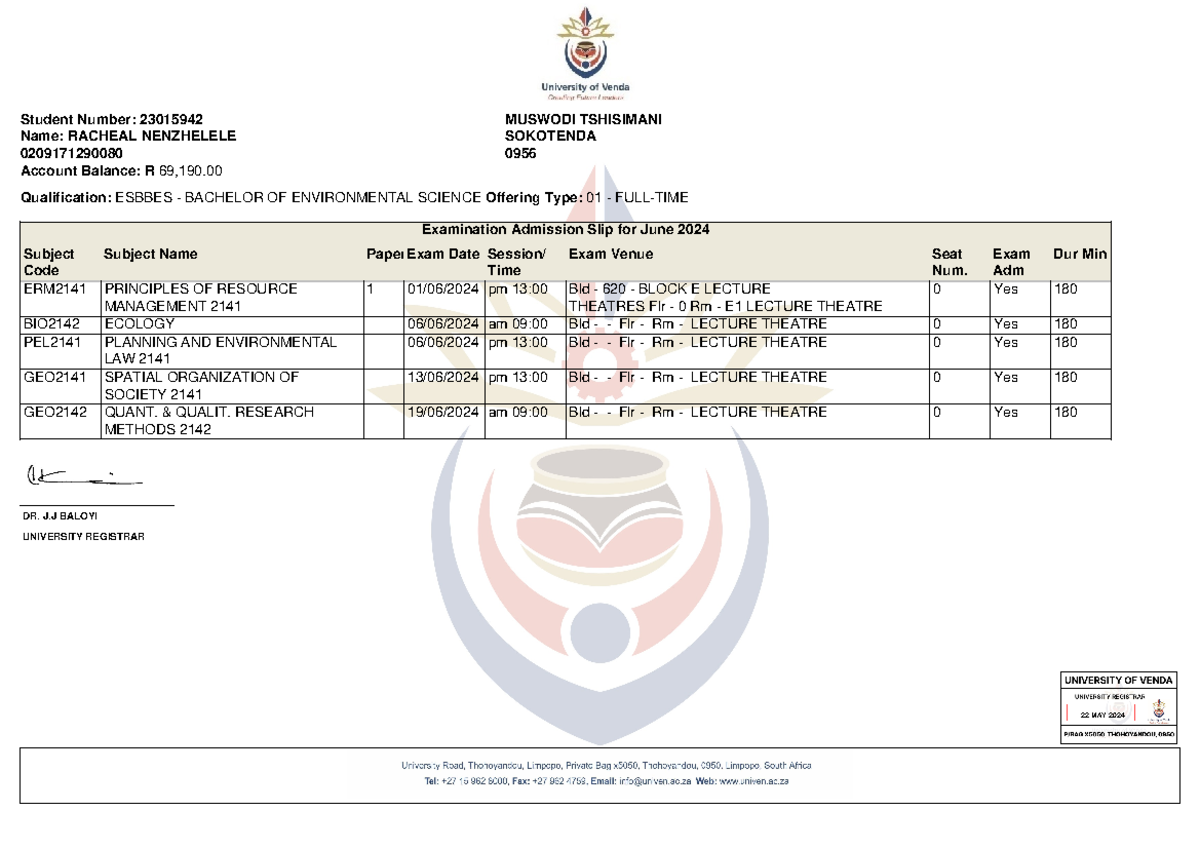Ws11pkg - Student Number: 23015942 MUSWODI TSHISIMANI Name: RACHEAL ...
