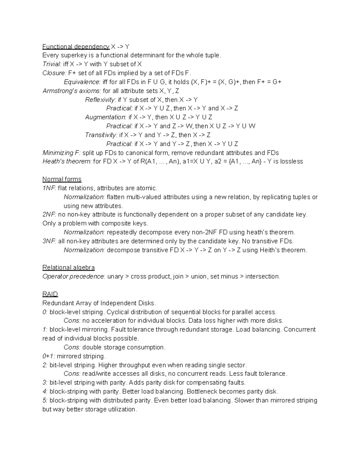 IDM 101: Functional Dependencies & Normalization Cheat Sheet - Studeersnel