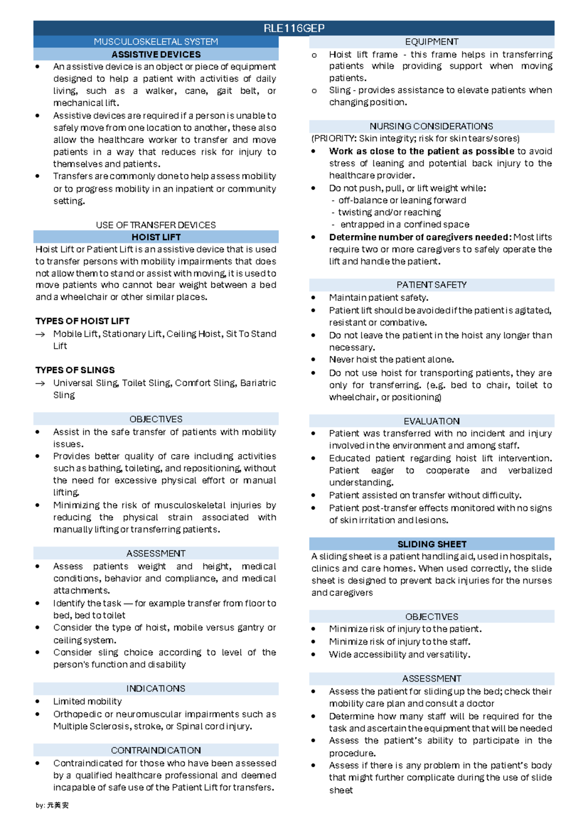 RLE116GEP - MSK - Musculoskeletal System Review & Assistive Devices ...