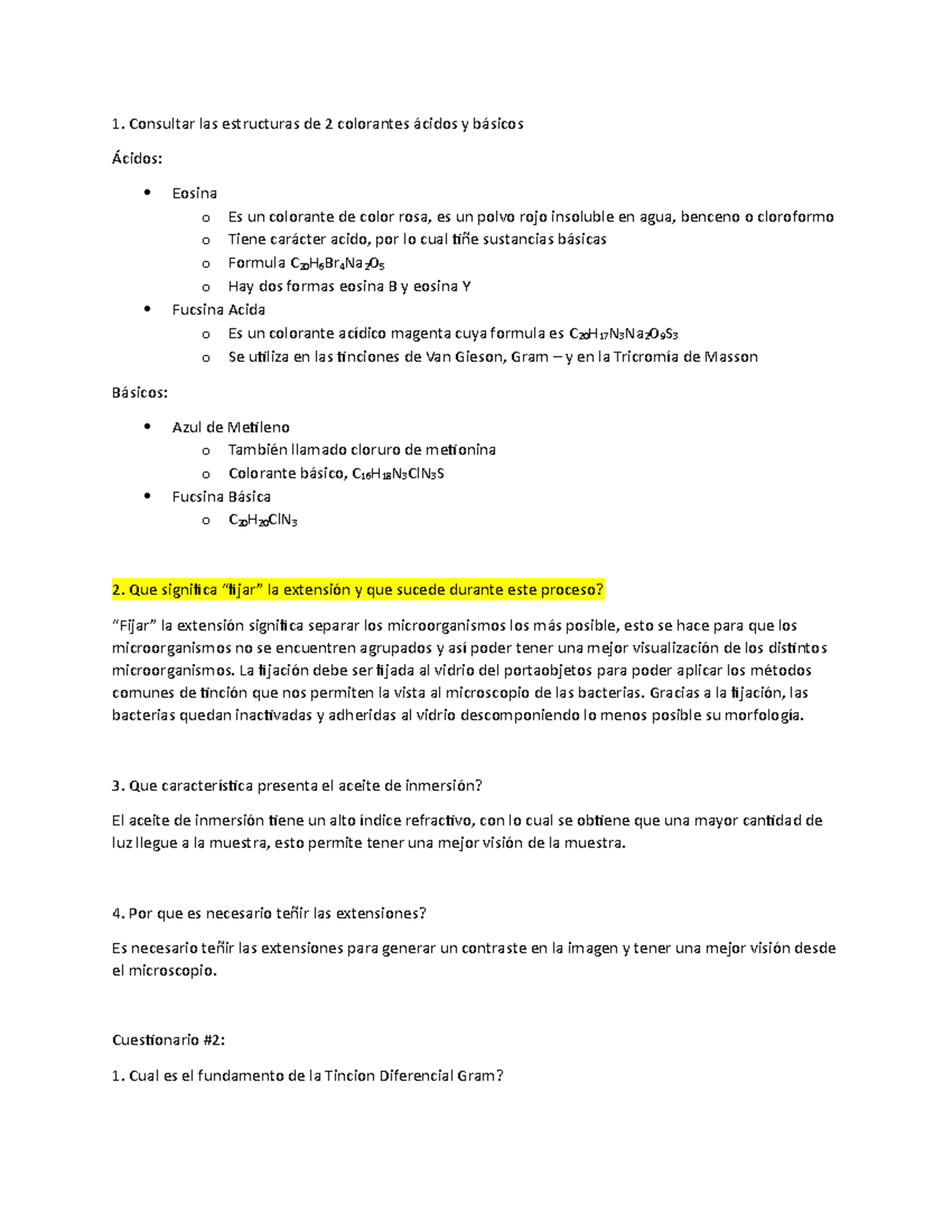 Micro Guia - Consultar las estructuras de 2 colorantes ácidos y básicos ...