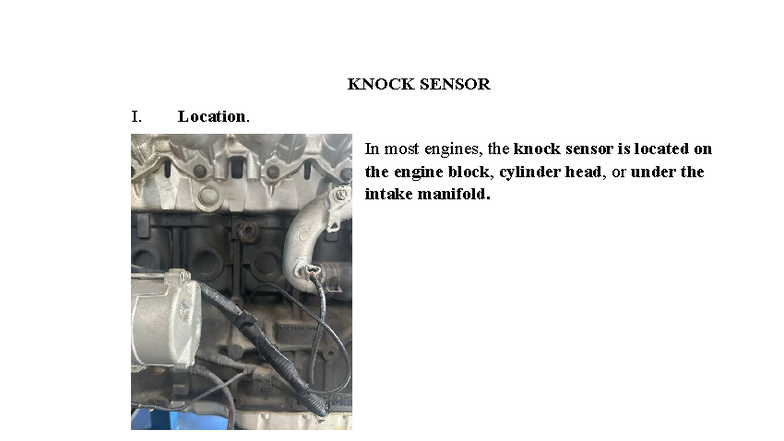 Automotive Sensors Overview: Knock, MAP, TPS, ECT, and O2 Sensors - Studocu