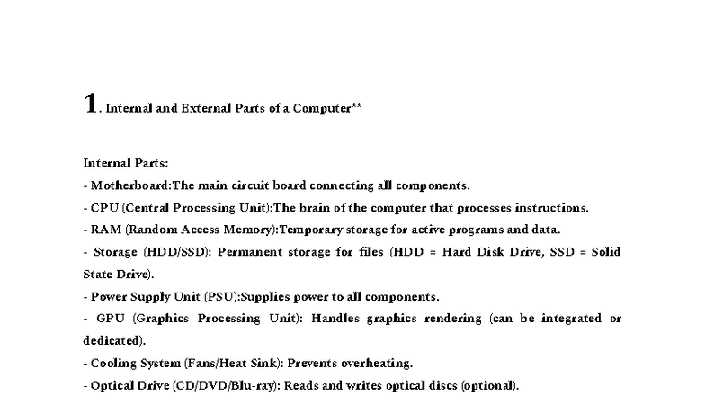 Computer Assembly and Disassembly Guide (CS101) - Studocu