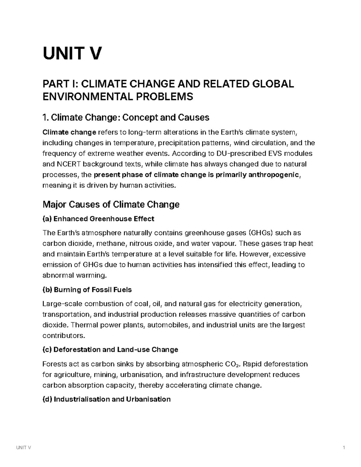 EVS 101: Climate Change, Environmental Issues & Sustainable Development ...
