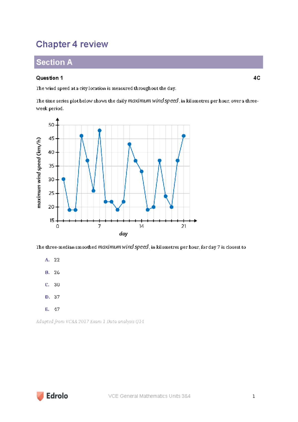 VCE General Mathematics Units 34 - Chapter 4 Review Questions and ...