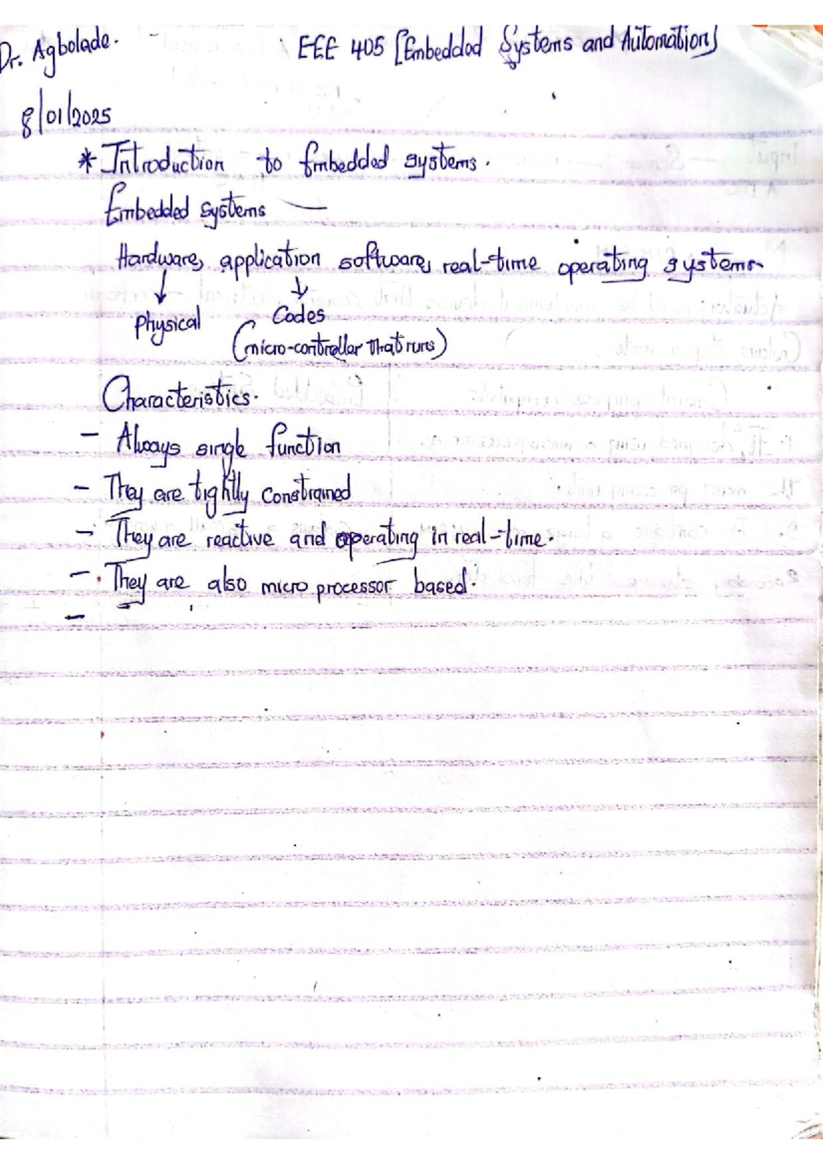 EEE 405 Lecture Notes: Introduction to Embedded Systems - Studocu