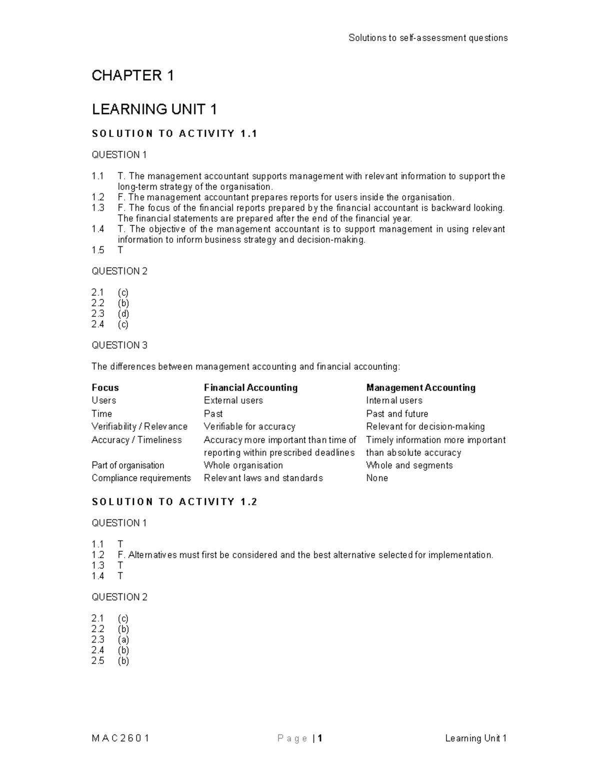 Activity Solutions - CHAPTER 1 LEARNING UNIT 1 S O L U T I O N T O A C ...