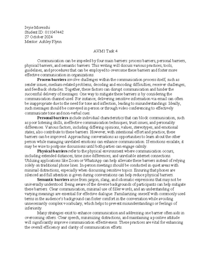 AVM1 Task 1 - AVM1 Task 1.docx - Ivyie Moreschi Student ID: 011047442 ...