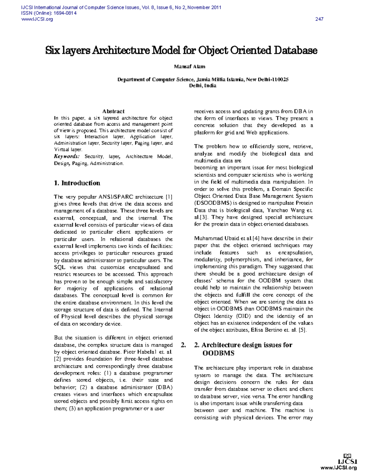 Six layers Architecture Model for Object Oriented - This architecture ...