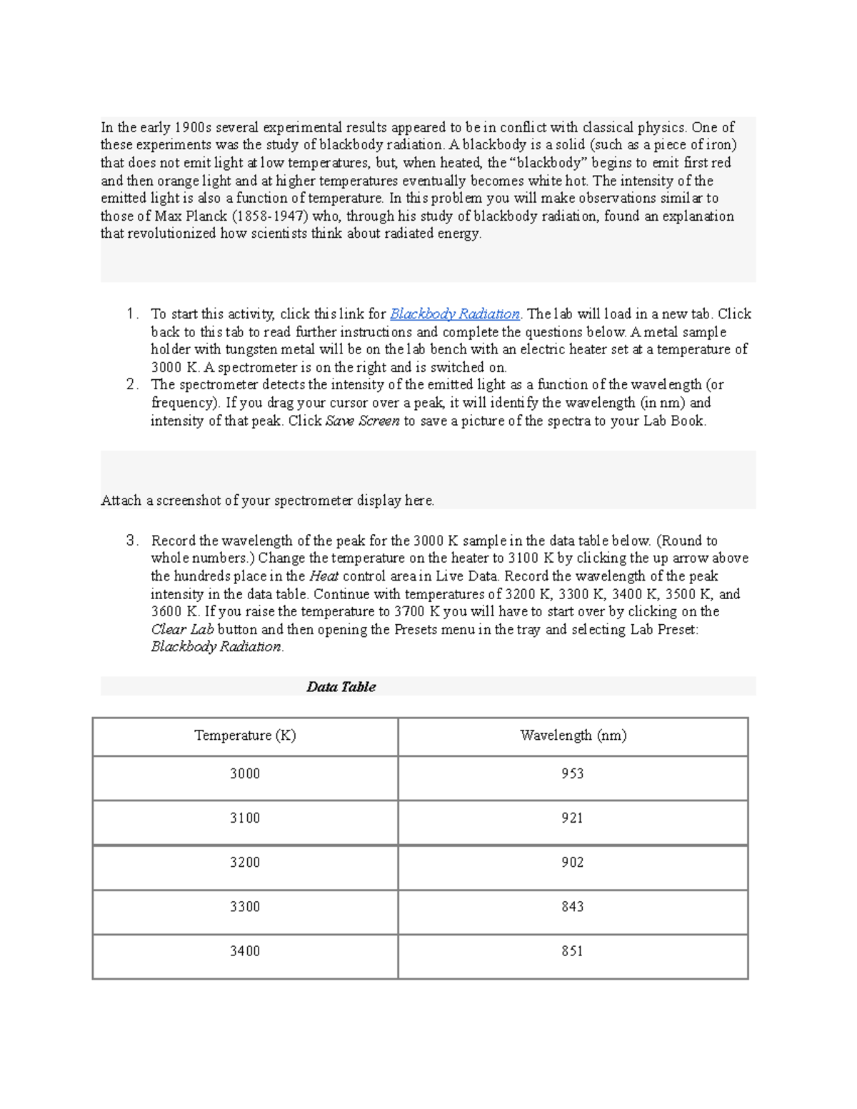 Blackbody radiation - Beyond Labz - In the early 1900s several ...