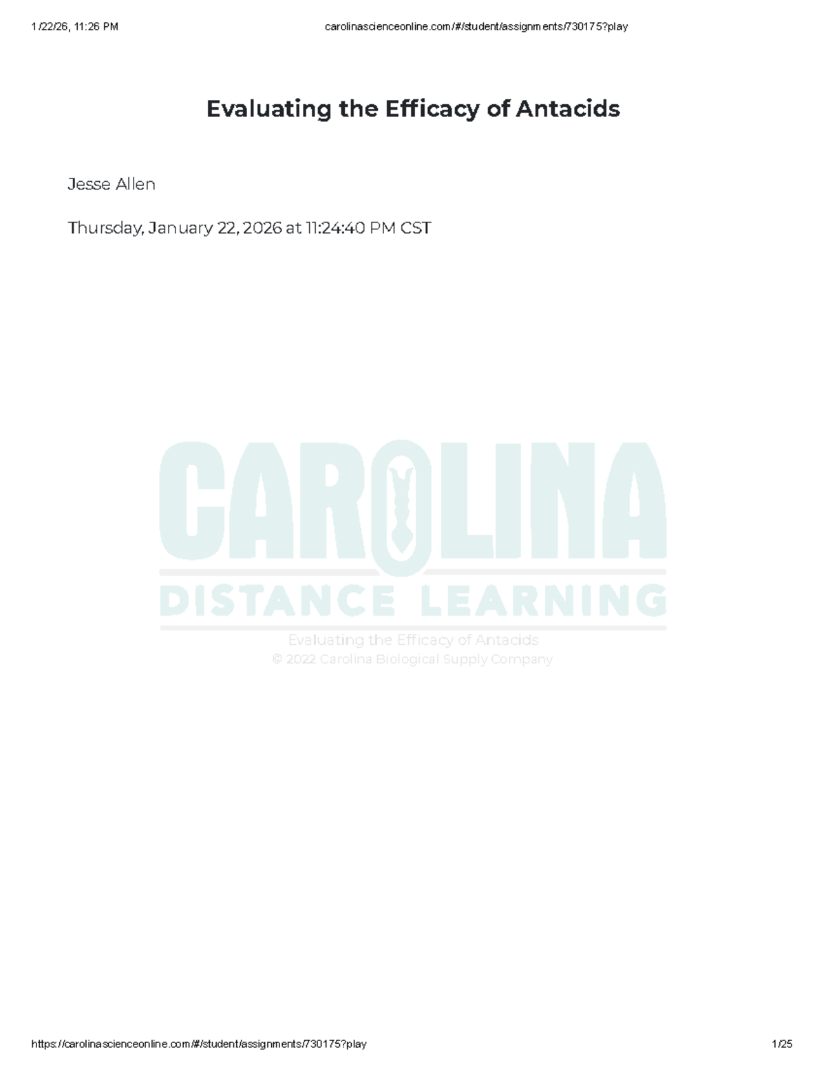 Evaluating the Efficacy of Antacids: Lab Report by Jesse Allen - Studocu
