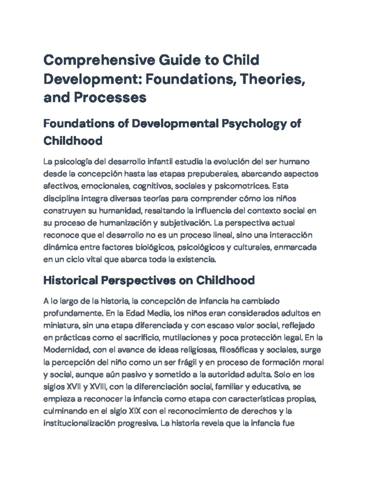 Comprehensive Guide to Child Development: Theoretical Foundations and ...